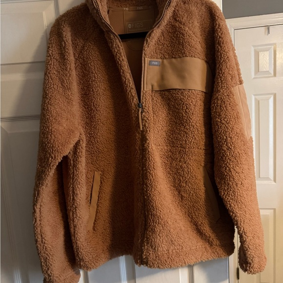 Figs | Jackets & Coats | Figs Technical Collection Fleece Jacket In Tan ...